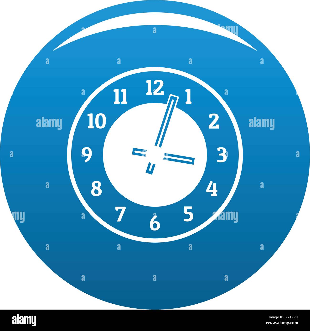 Clock concept icon vector blue circle isolated on white background ...