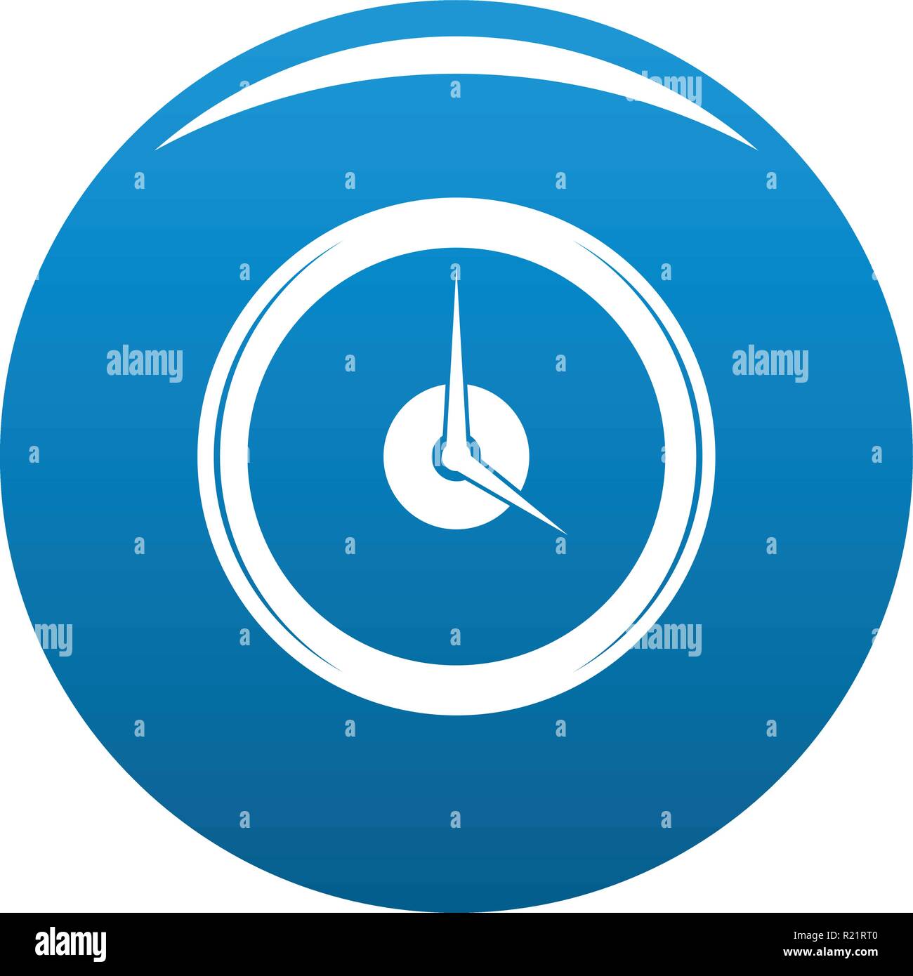 Clock deadline icon vector blue circle isolated on white background ...