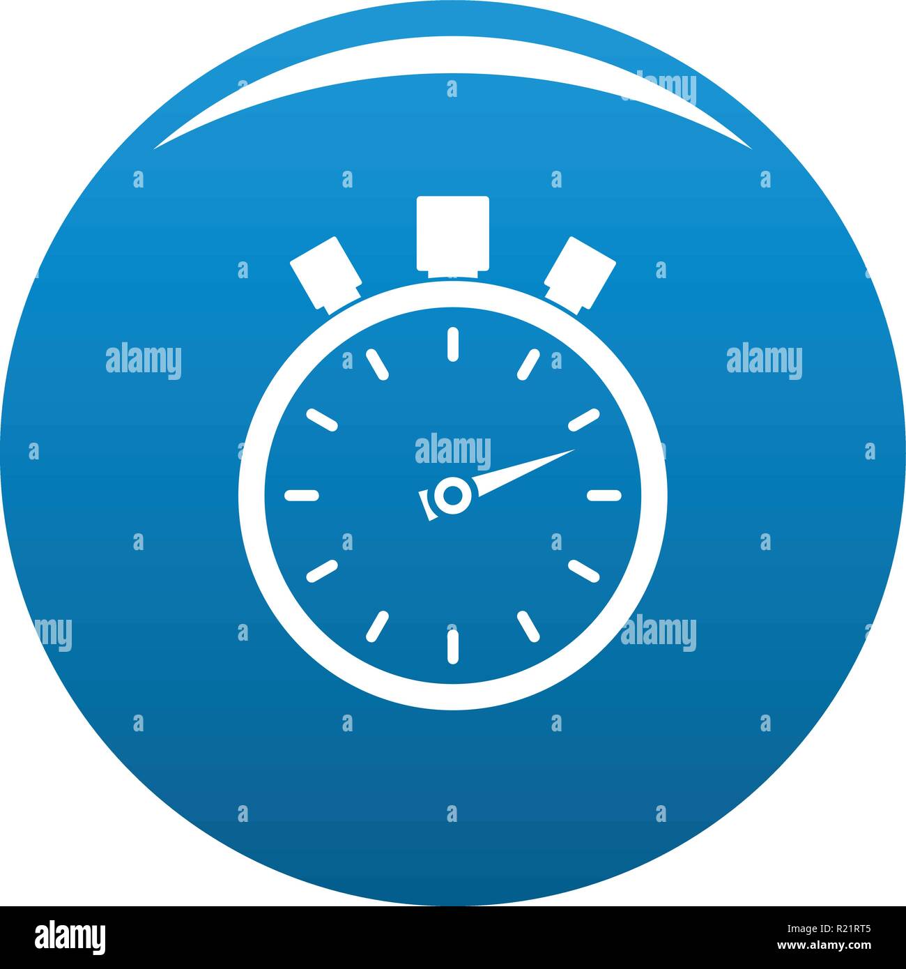 Stopwatch modern icon vector blue circle isolated on white background ...