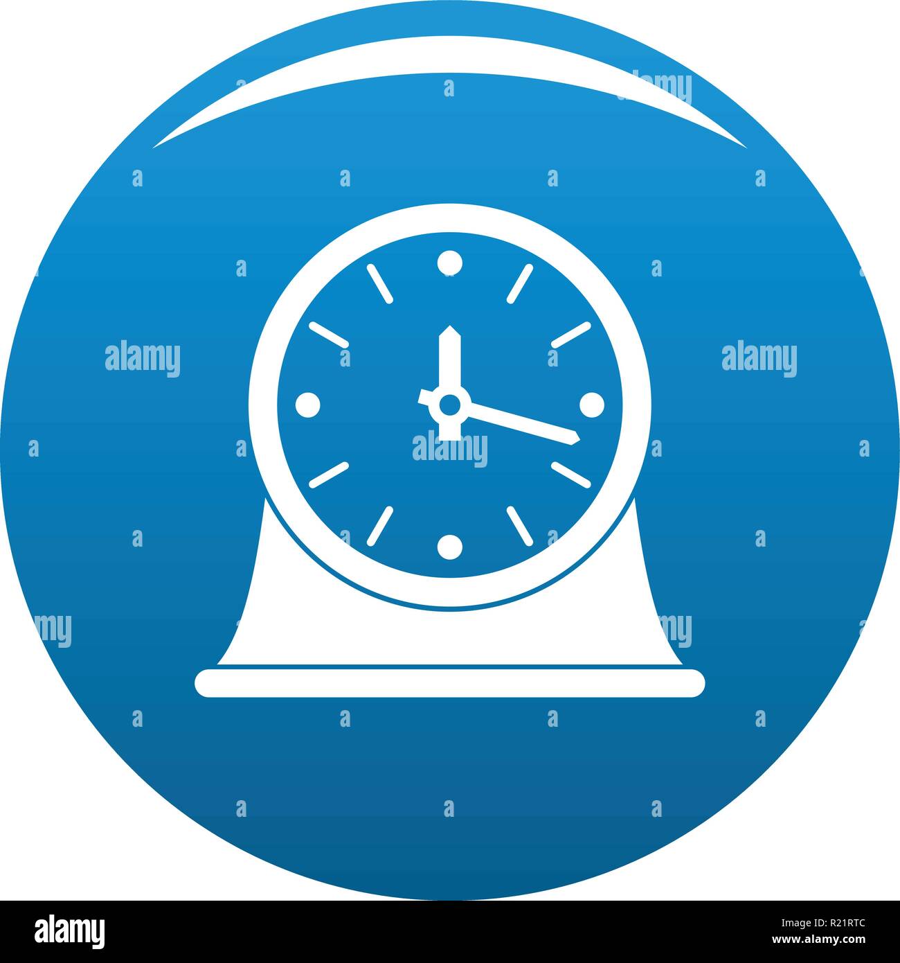 Clock vintage icon vector blue circle isolated on white background ...