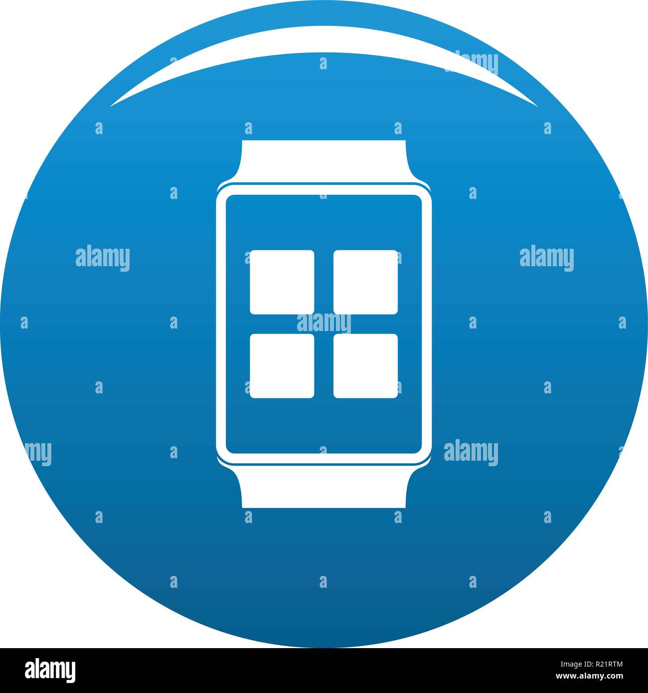 Smart watches icon vector blue circle isolated on white background ...