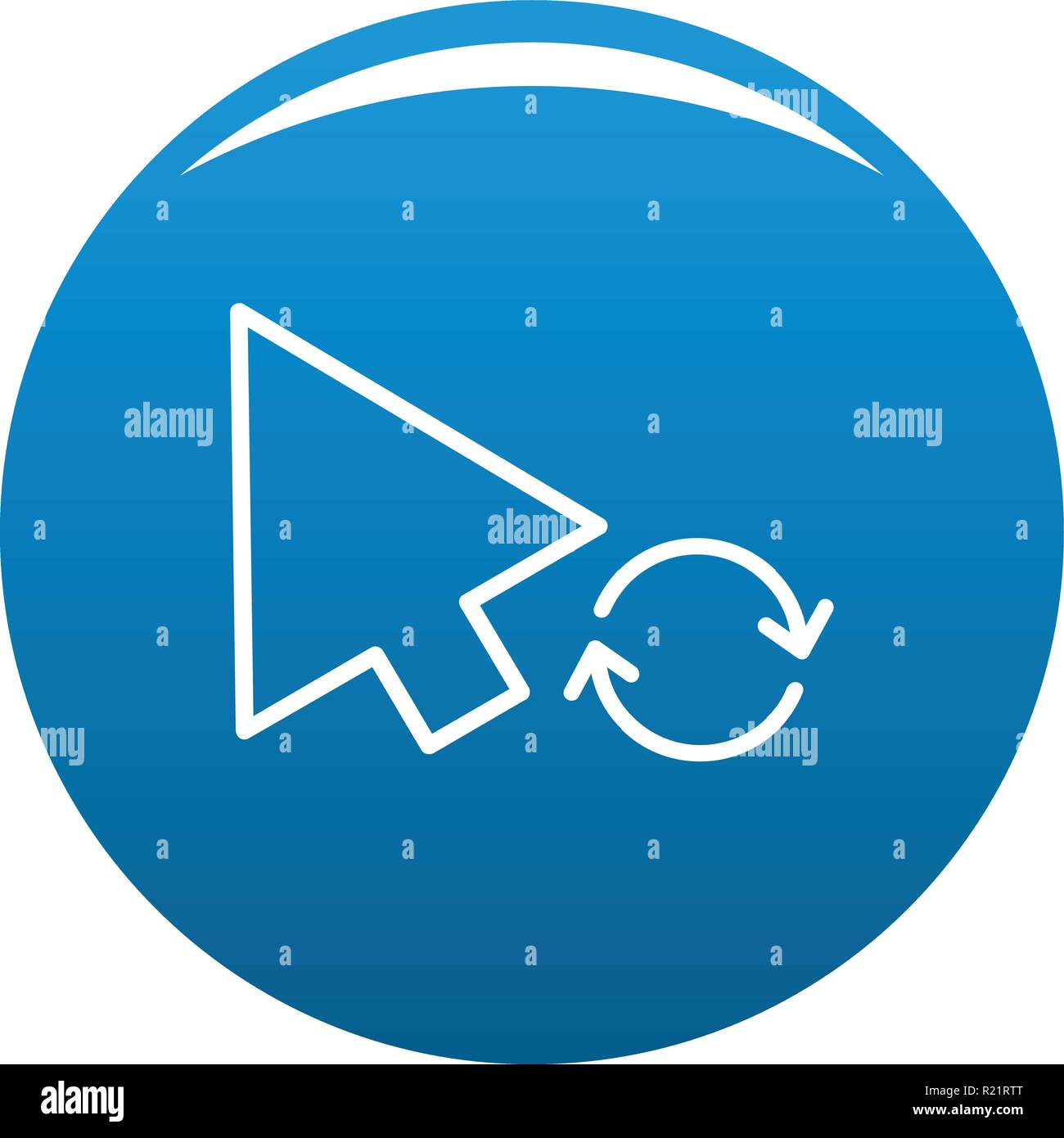 Arrow cursor loading icon vector blue circle isolated on white ...
