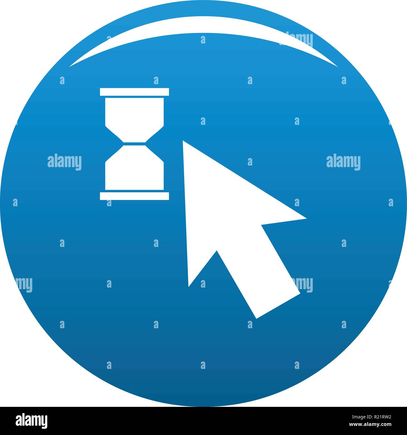 Cursor wait icon vector blue circle isolated on white background Stock ...
