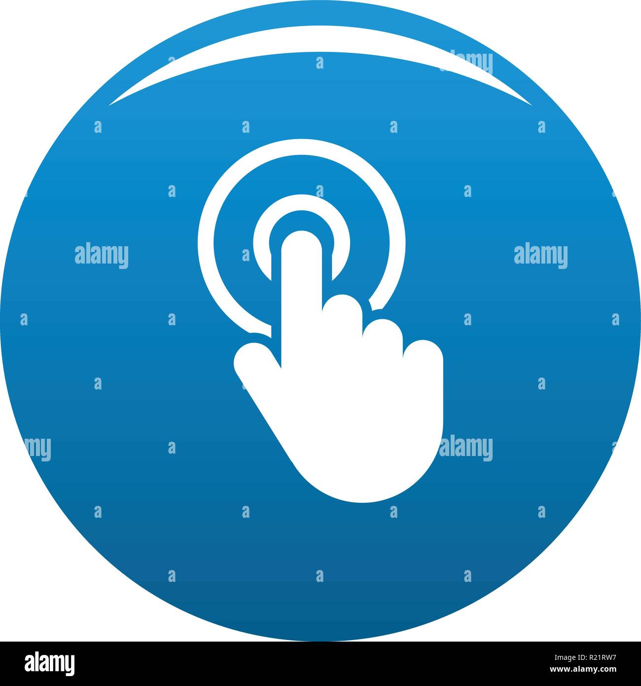Hand cursor click icon vector blue circle isolated on white background ...