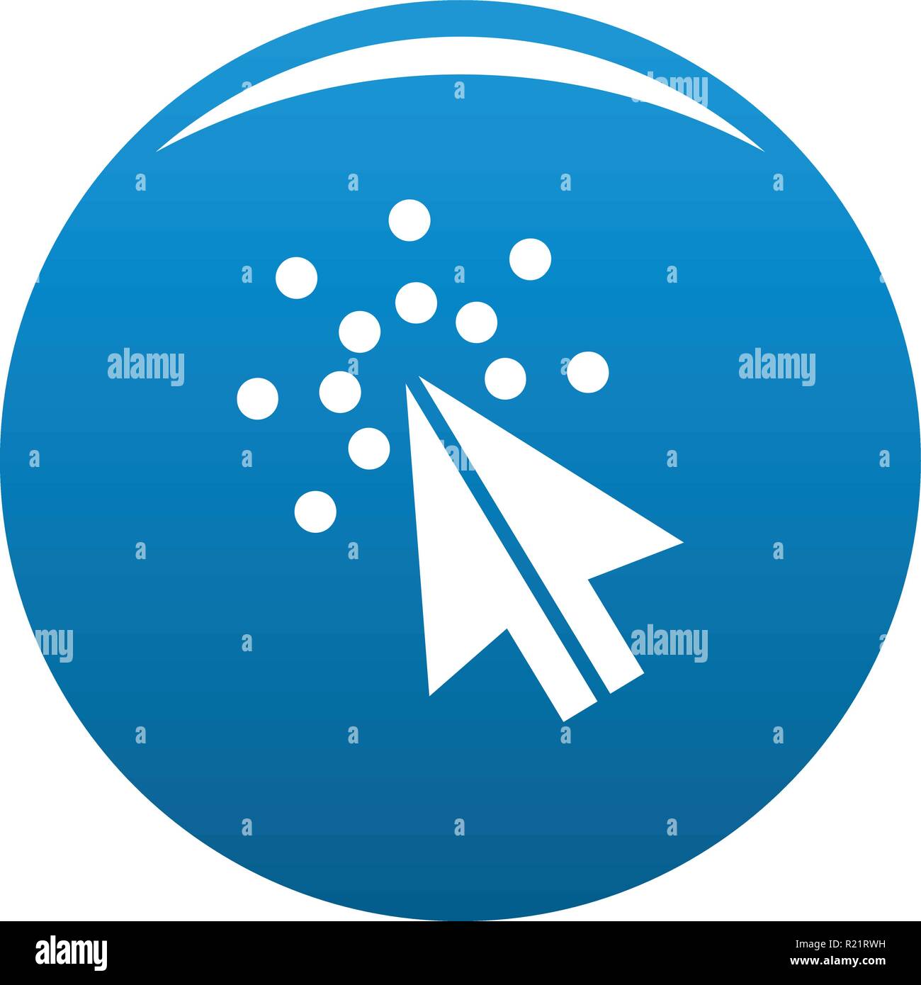 Cursor digital icon vector blue circle isolated on white background ...