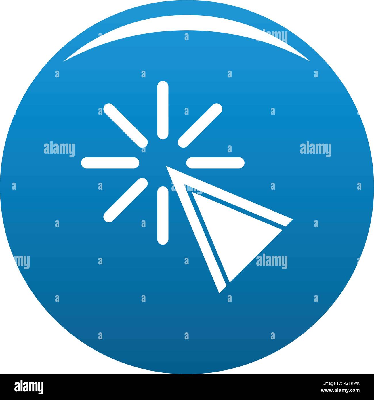 Cursor click icon vector blue circle isolated on white background Stock Vector Image & Art - Alamy