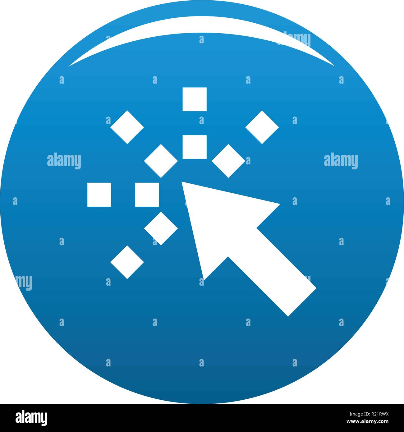 Cursor internet icon vector blue circle isolated on white background ...