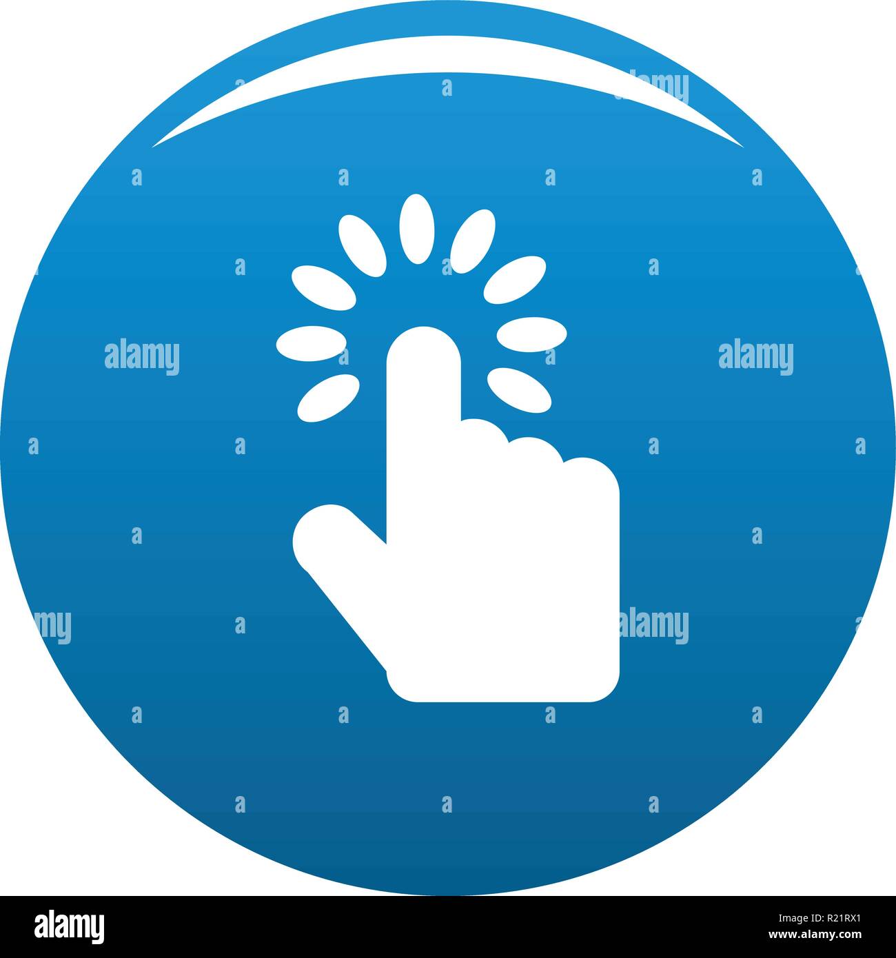 Hand cursor icon vector blue circle isolated on white background Stock ...