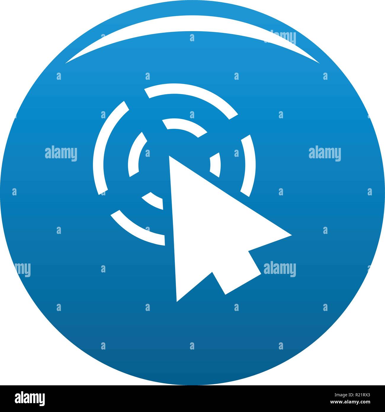Cursor app icon vector blue circle isolated on white background Stock ...