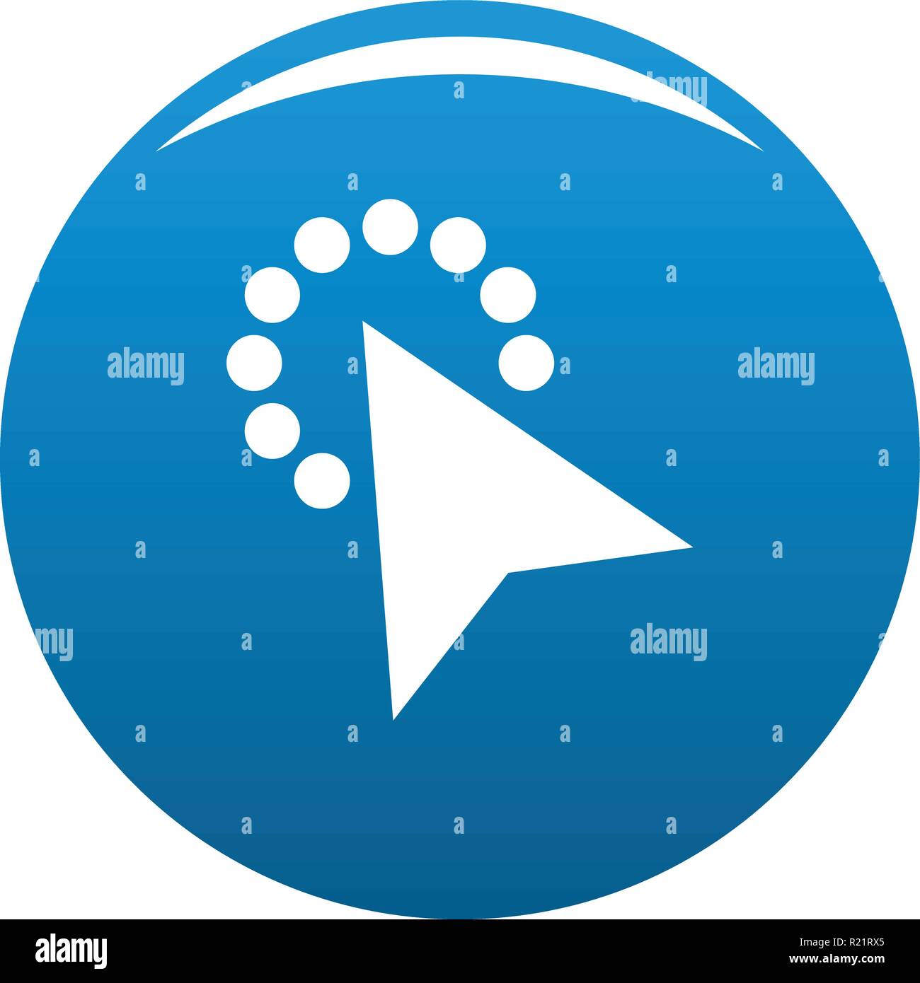 Cursor modern click icon vector blue circle isolated on white ...