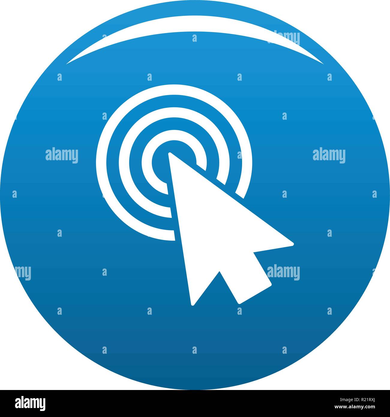 Cursor design element icon vector blue circle isolated on white ...