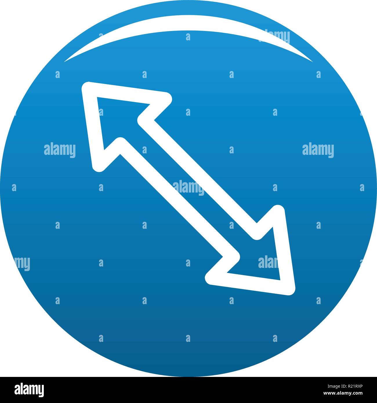 Cursor increase element icon vector blue circle isolated on white ...
