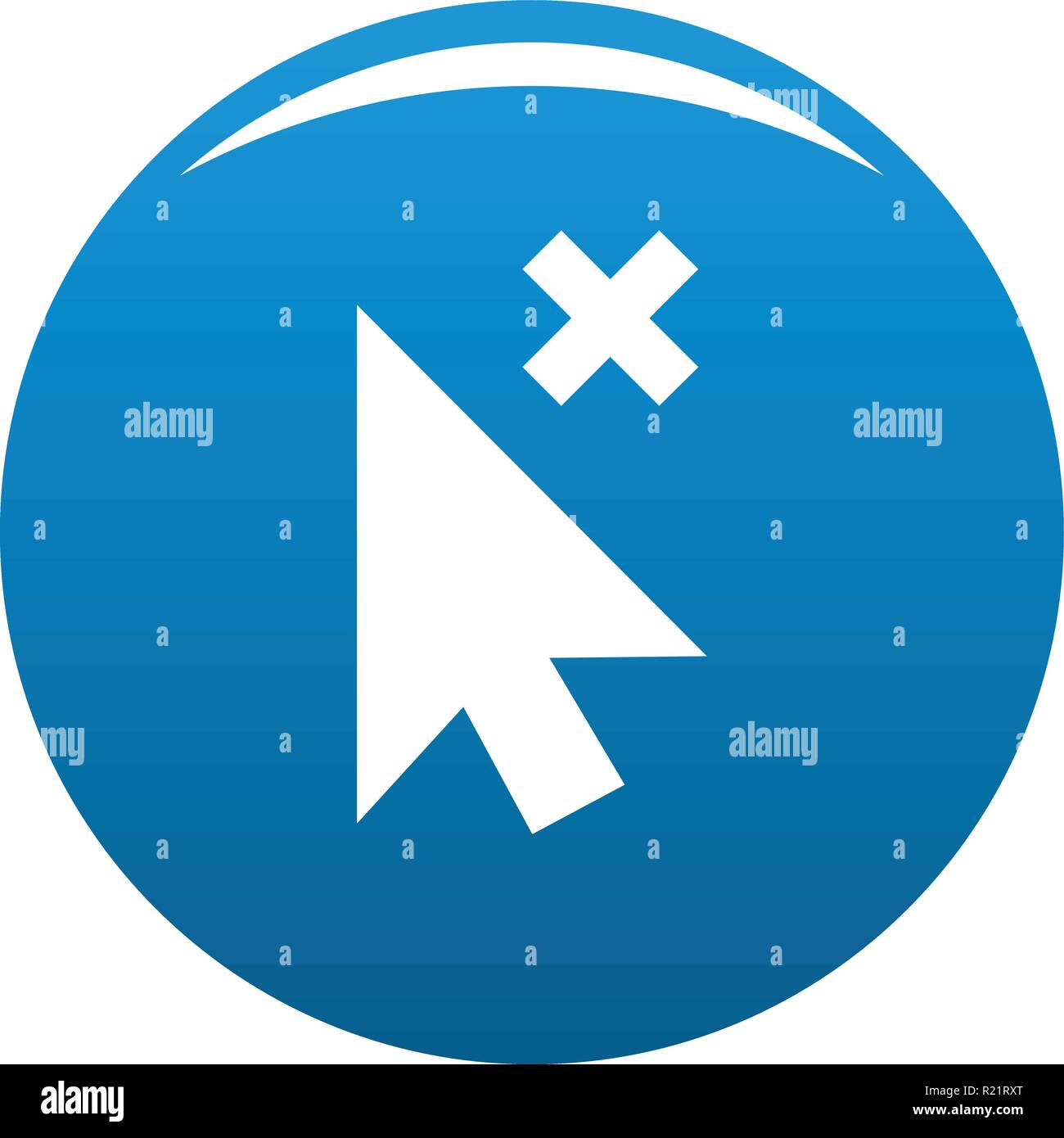 Cursor close element icon vector blue circle isolated on white background Stock Vector Image ...
