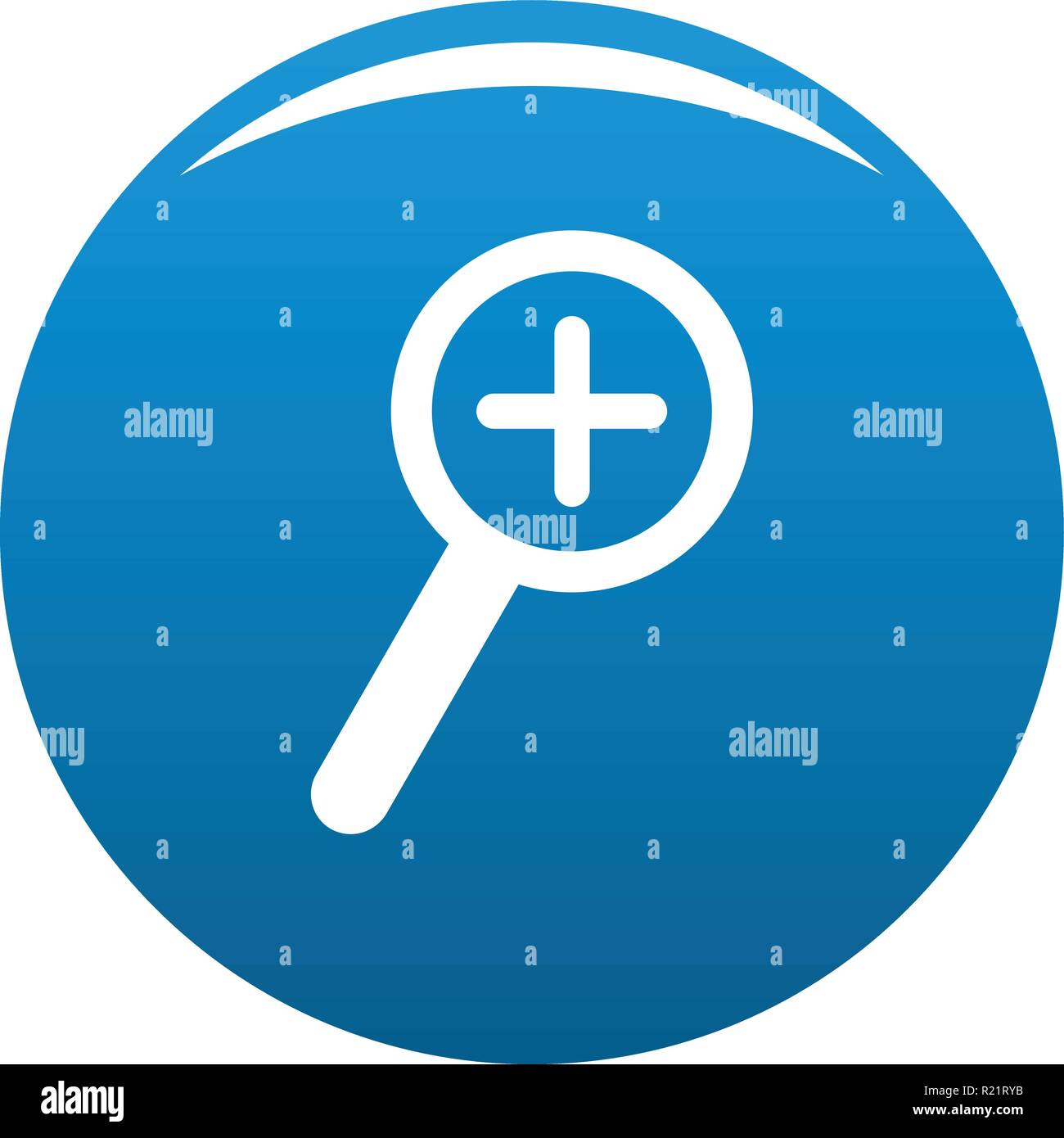 Cursor magnifier plus icon vector blue circle isolated on white background Stock Vector Image ...