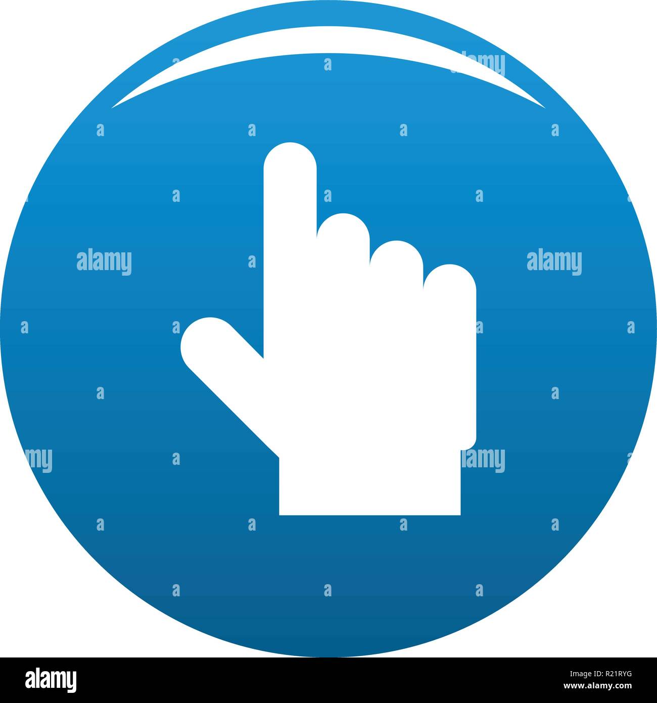 hand cursor website icon vector blue circle isolated on white ...