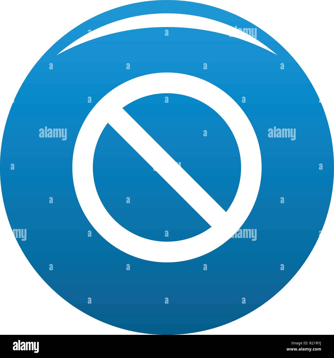 Cursor stop element icon vector blue circle isolated on white ...