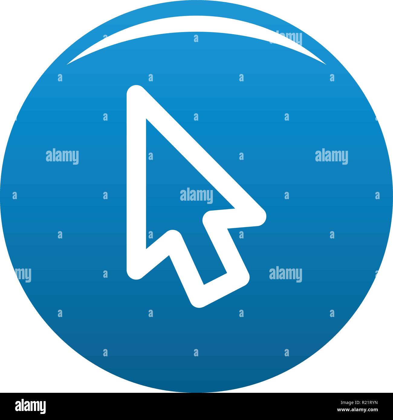 Cursor retro element icon vector blue circle isolated on white background Stock Vector Image ...