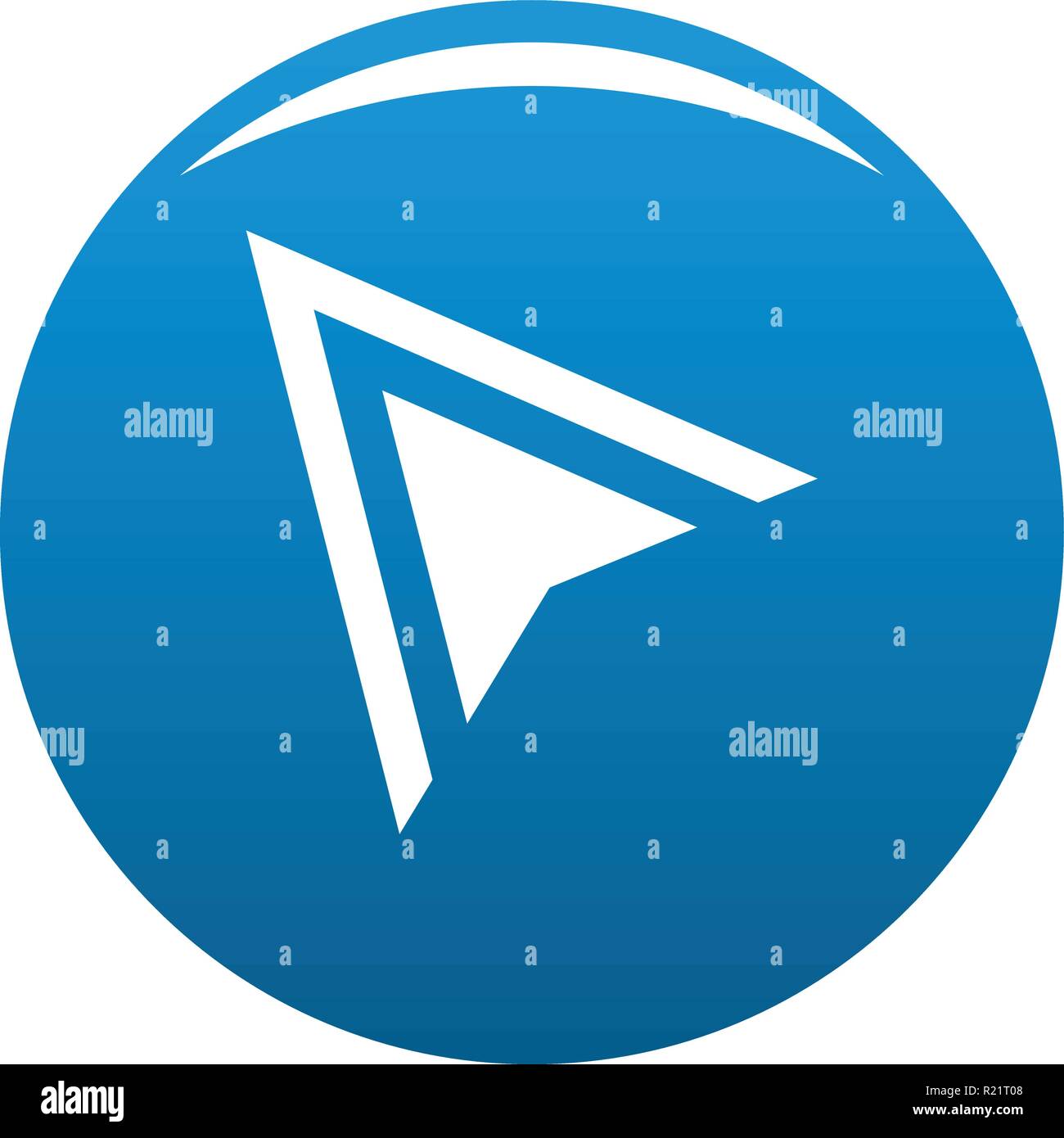 Cursor element icon vector blue circle isolated on white background ...