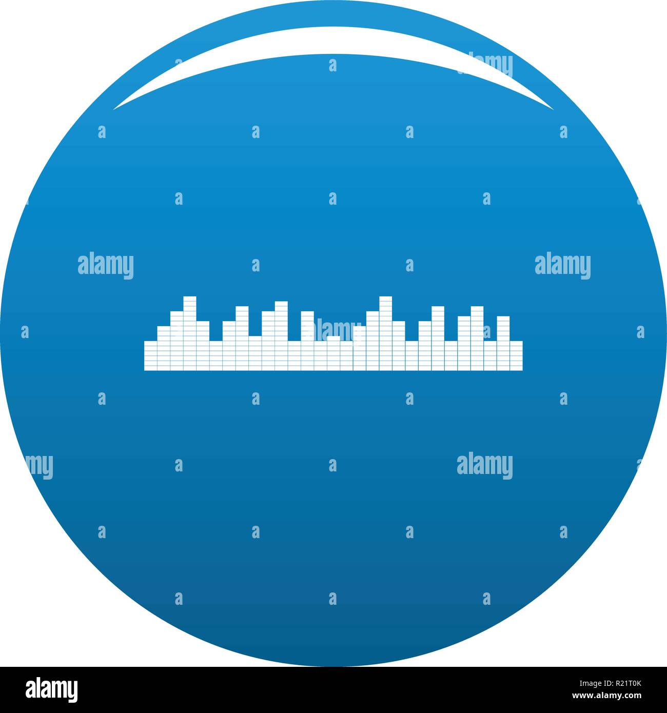 Equalizer frequency icon vector blue circle isolated on white ...