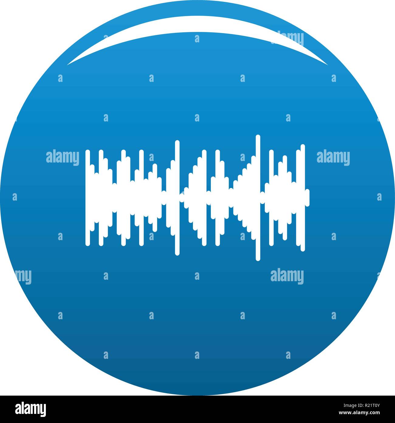 Equalizer vibration icon vector blue circle isolated on white ...