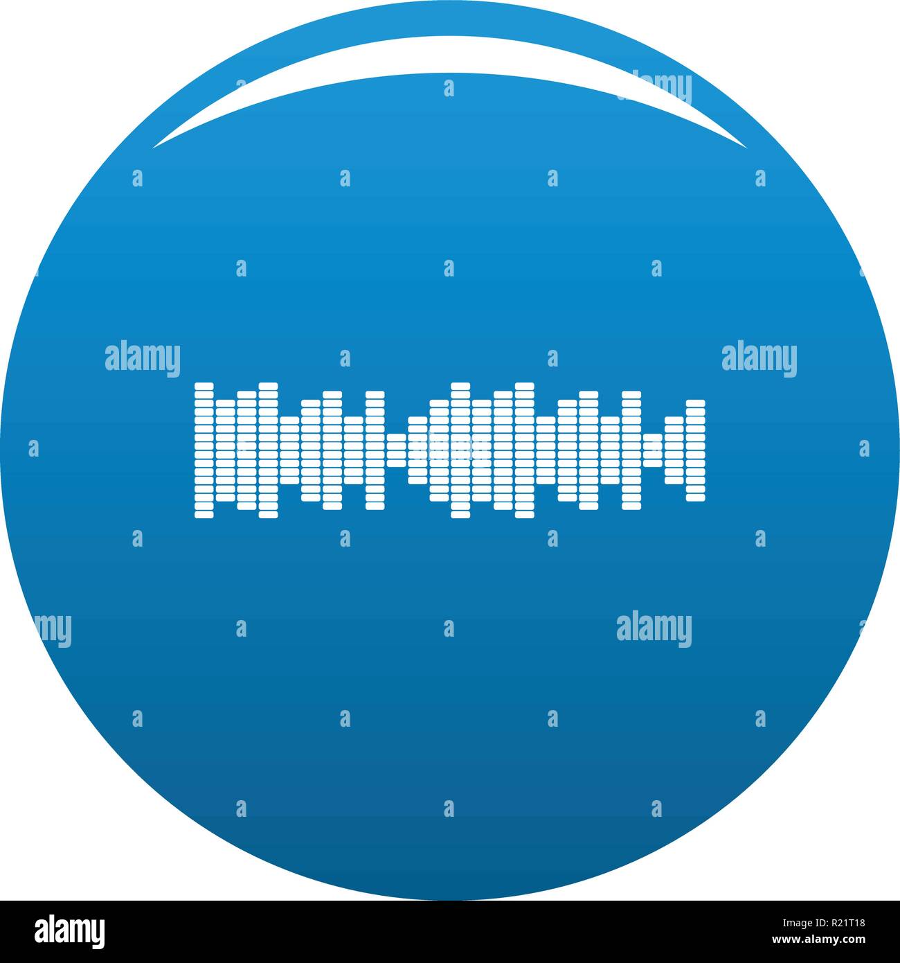Equalizer sound icon vector blue circle isolated on white background ...