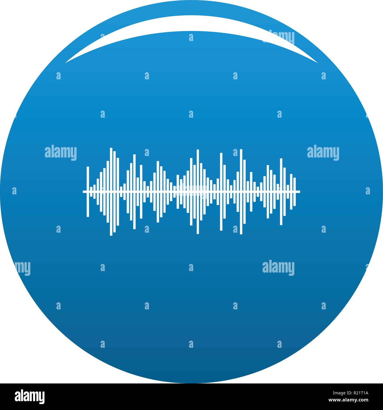 Equalizer player icon vector blue circle isolated on white background ...