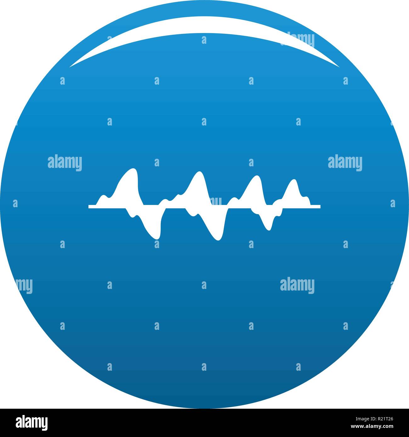 Equalizer media icon vector blue circle isolated on white background ...