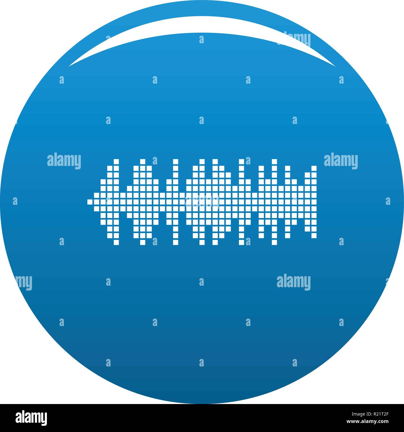 Equalizer wavy radio icon vector blue circle isolated on white ...