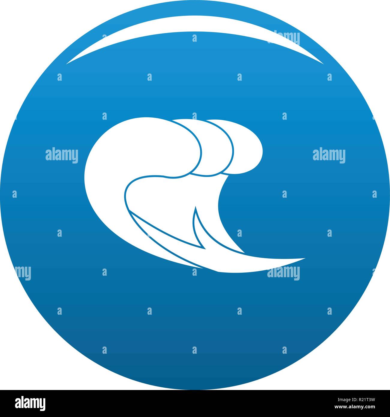 Wave surf icon vector blue circle isolated on white background Stock ...