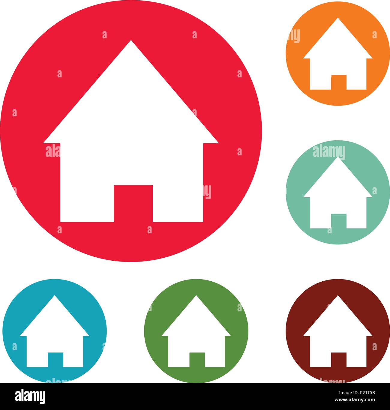 Home icons circle set vector isolated on white background Stock Vector ...