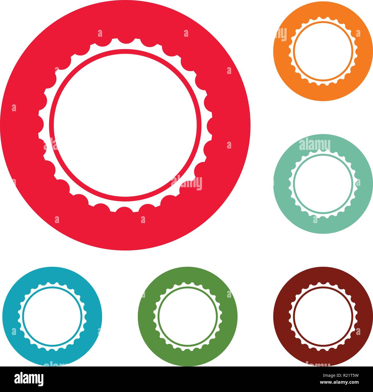 Beer cap icons circle set vector isolated on white background Stock ...