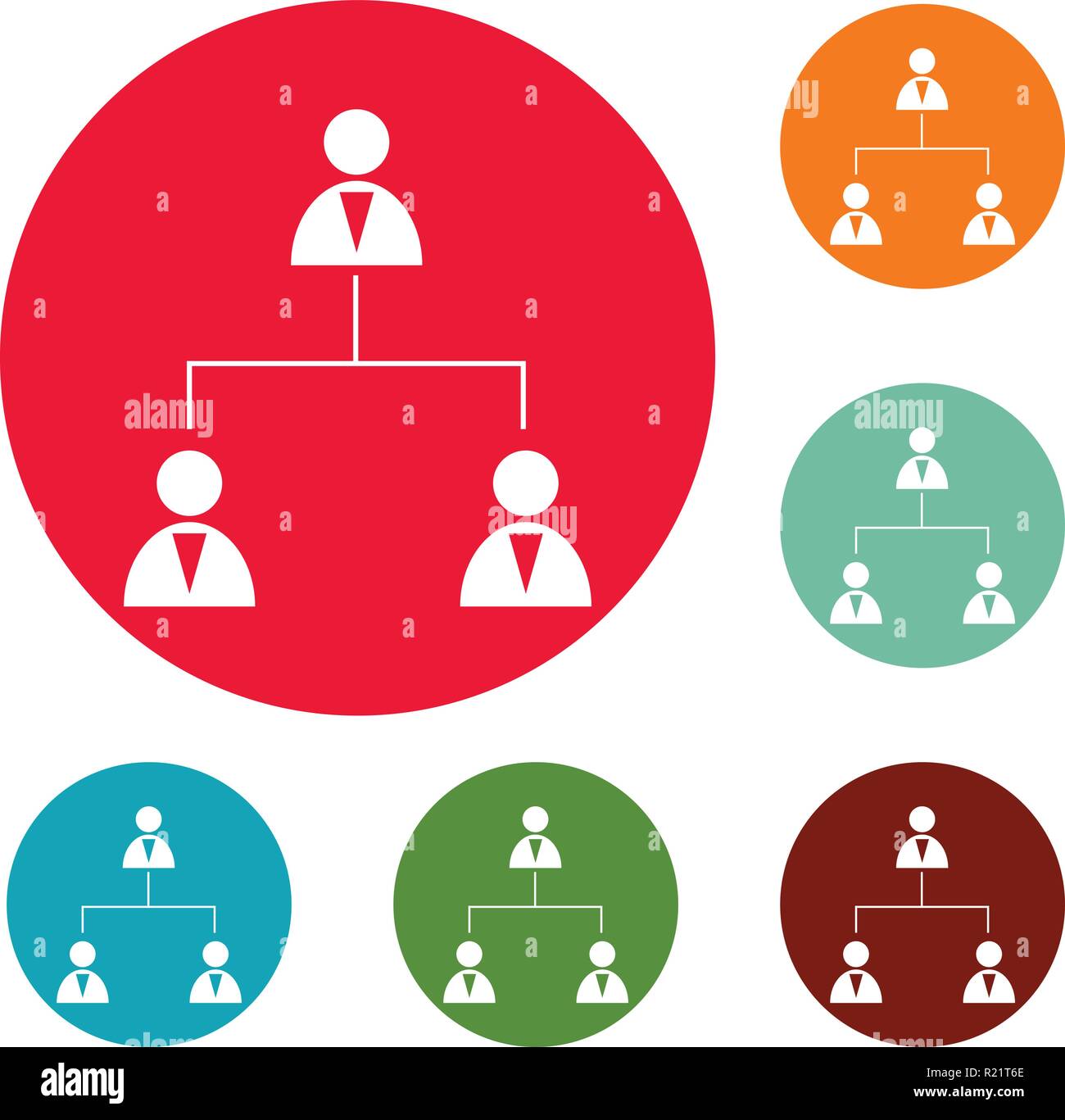 Business structure icons circle set vector isolated on white background ...