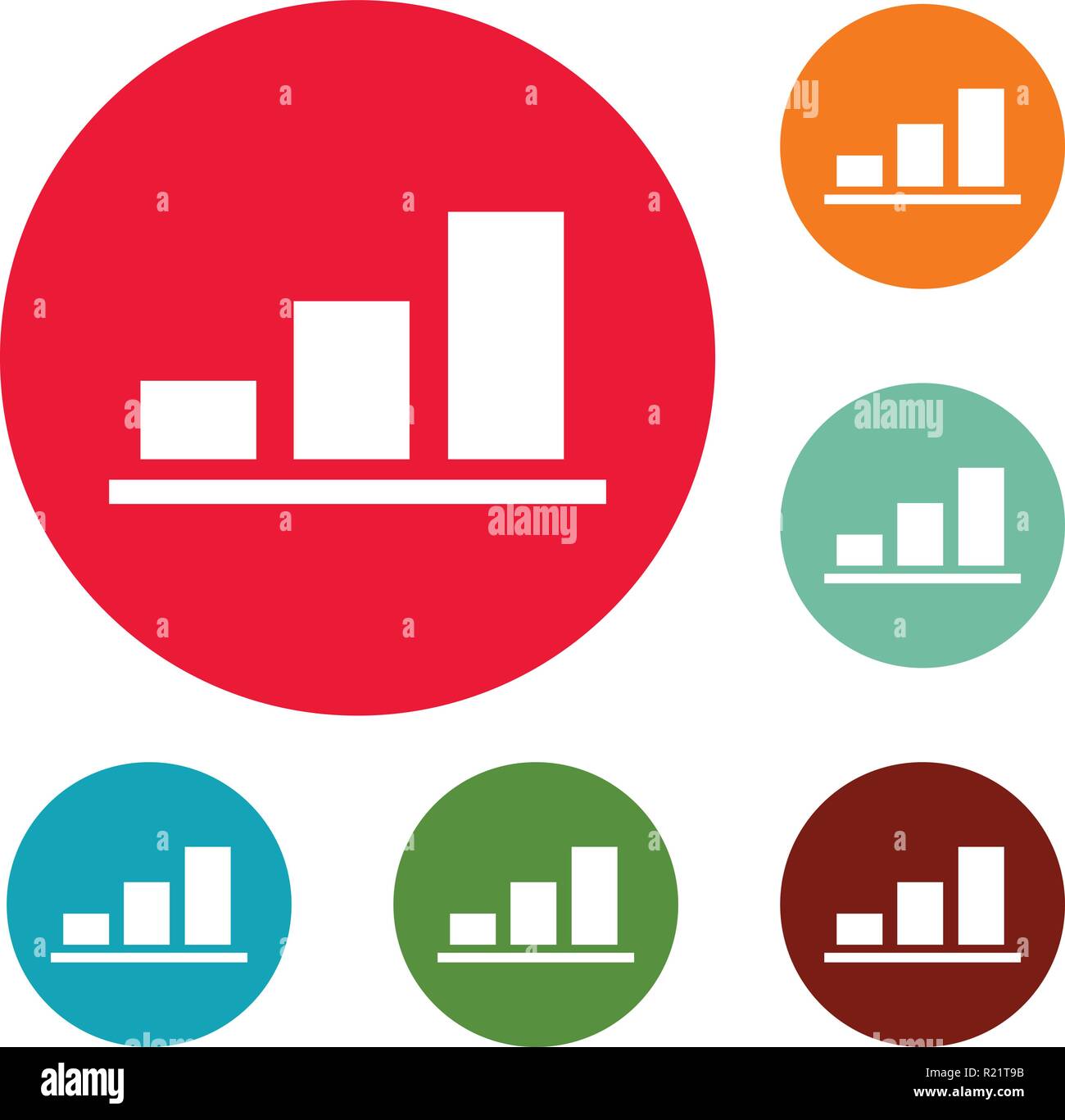 Chart icons circle set vector isolated on white background Stock Vector ...