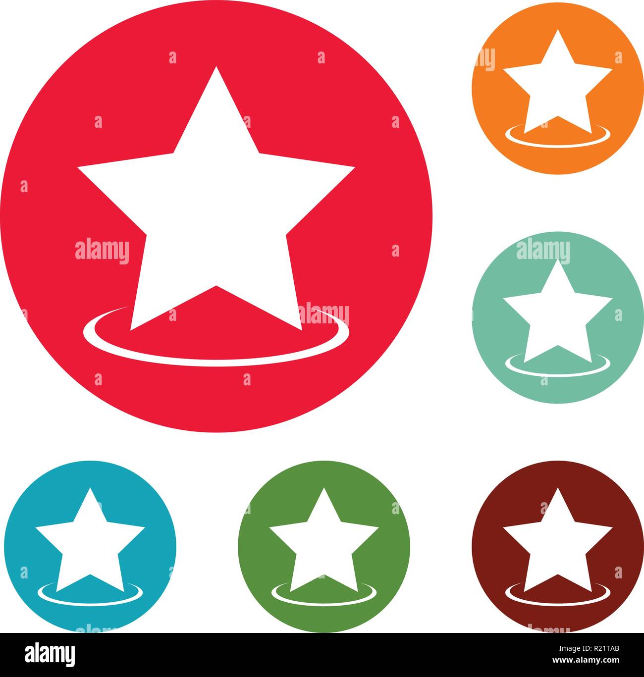 Star icons circle set vector isolated on white background Stock Vector ...