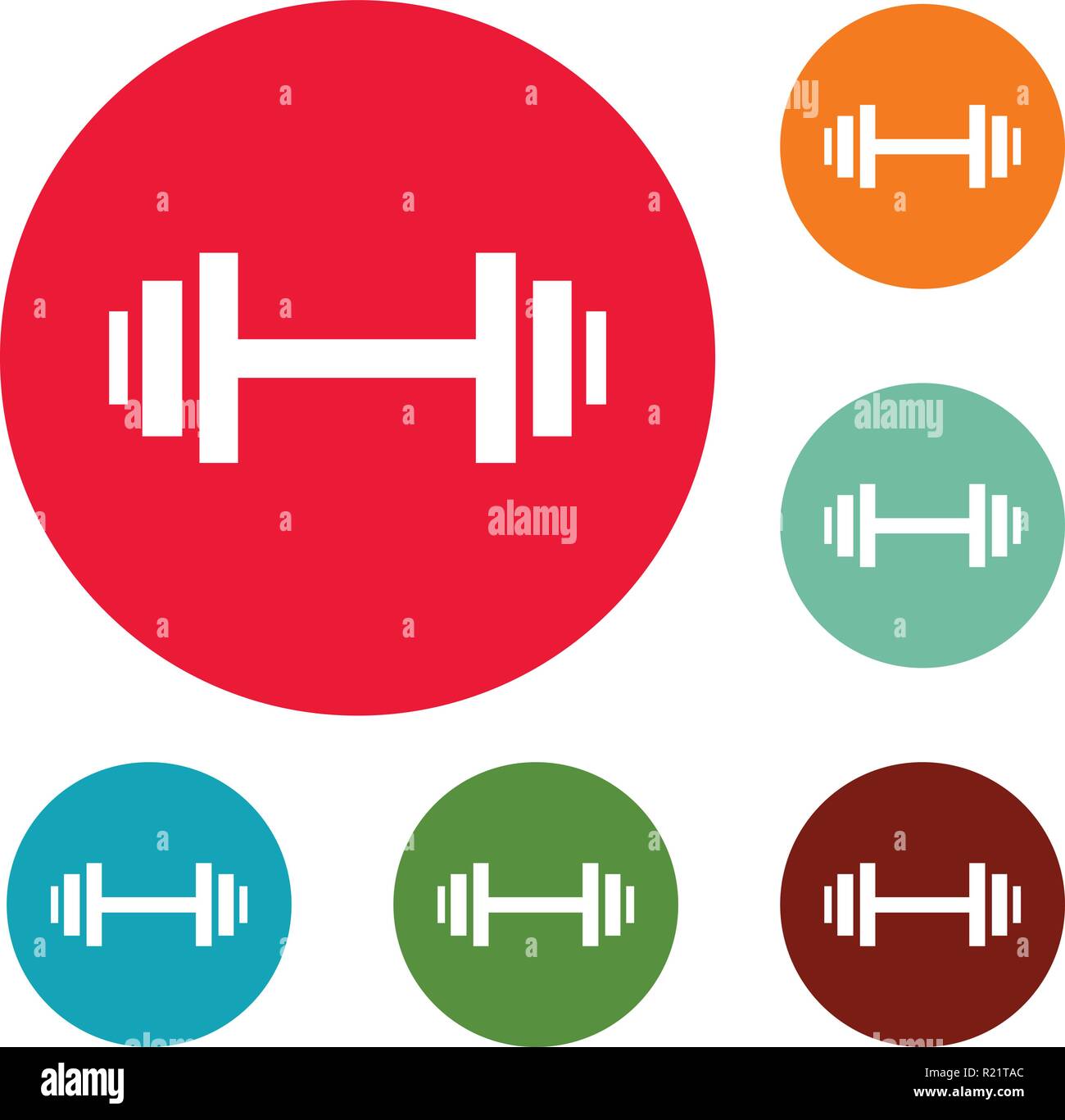 Barbell icons circle set vector isolated on white background Stock Vector Image & Art - Alamy