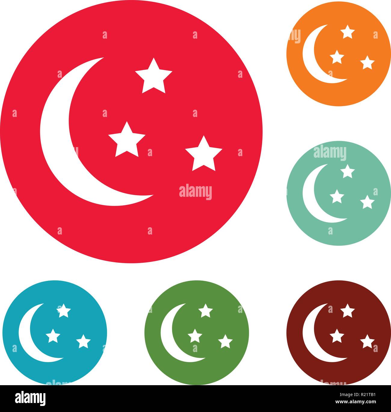 Sleep icons circle set vector isolated on white background Stock Vector ...