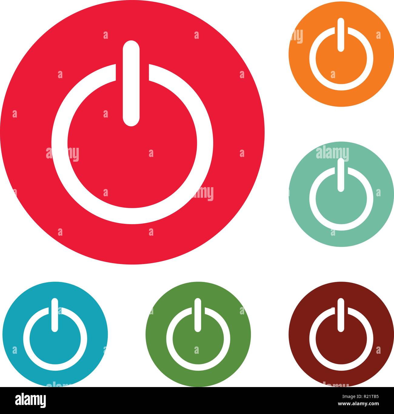 Power icons circle set vector isolated on white background Stock Vector ...