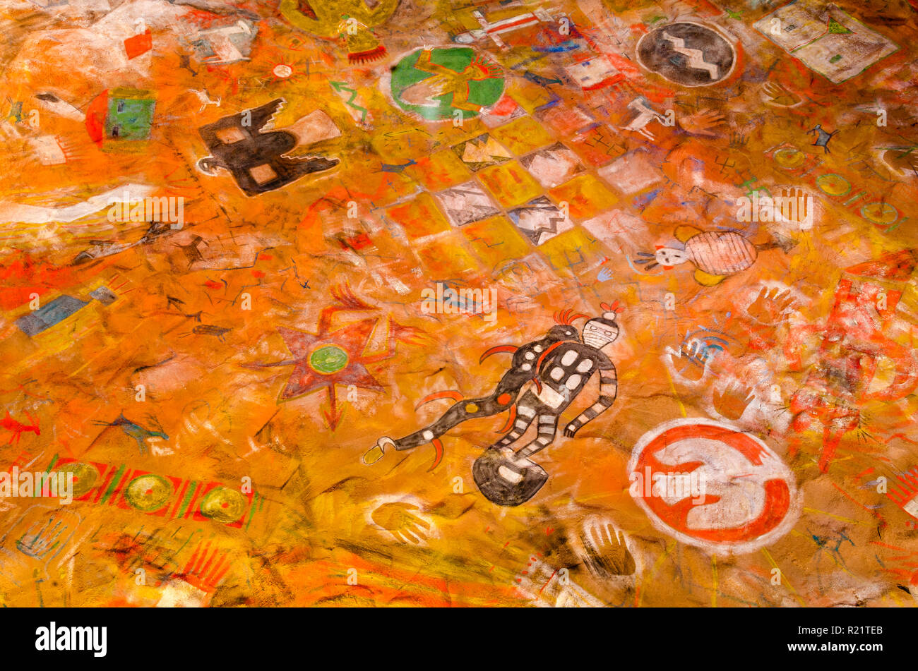 Navajo murals on the ceiling at Desert View Watchtower, Grand Canyon ...