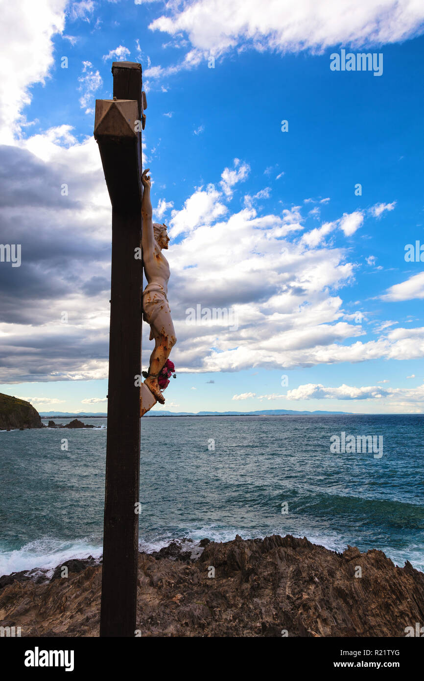 Christ cross by the sea Stock Photo - Alamy