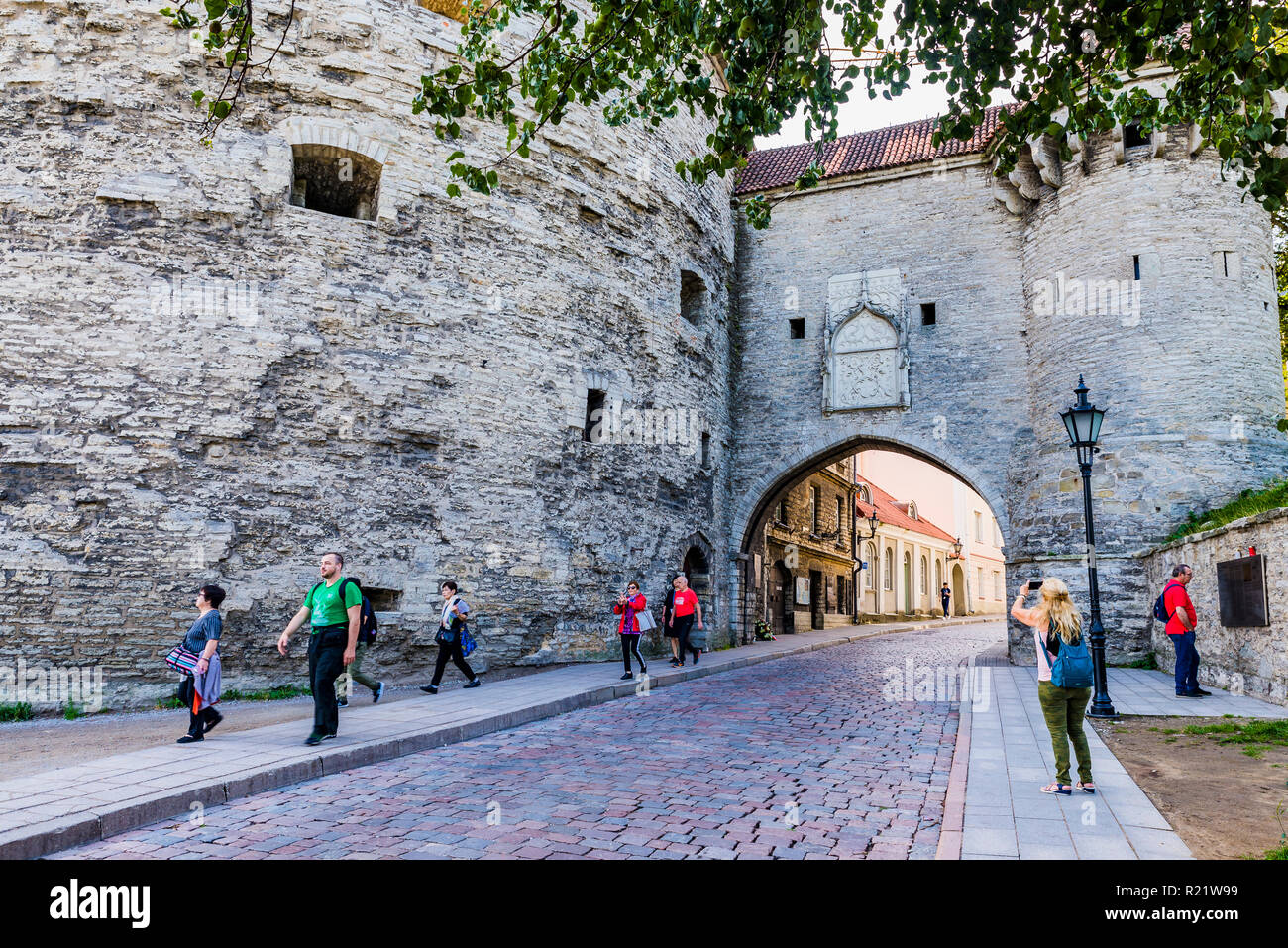 Great Coastal Gate and Fat Margaret tower. Tallinn, Harju County ...