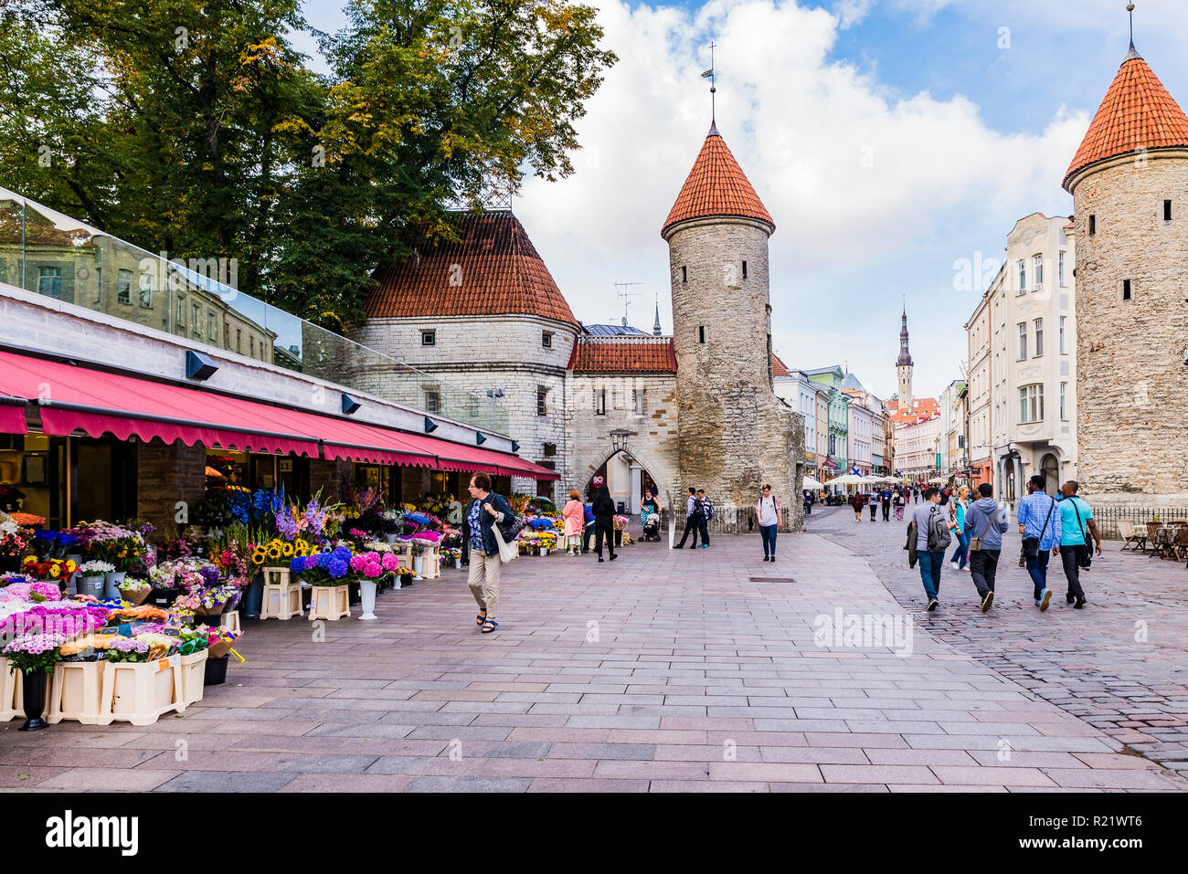 The Flower Market, Tallinn Viru Gate, the eastern entrance to the ...
