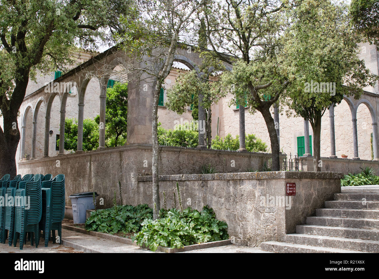 Mediterranean atrium with plants in monastery in Spain Stock Photo - Alamy