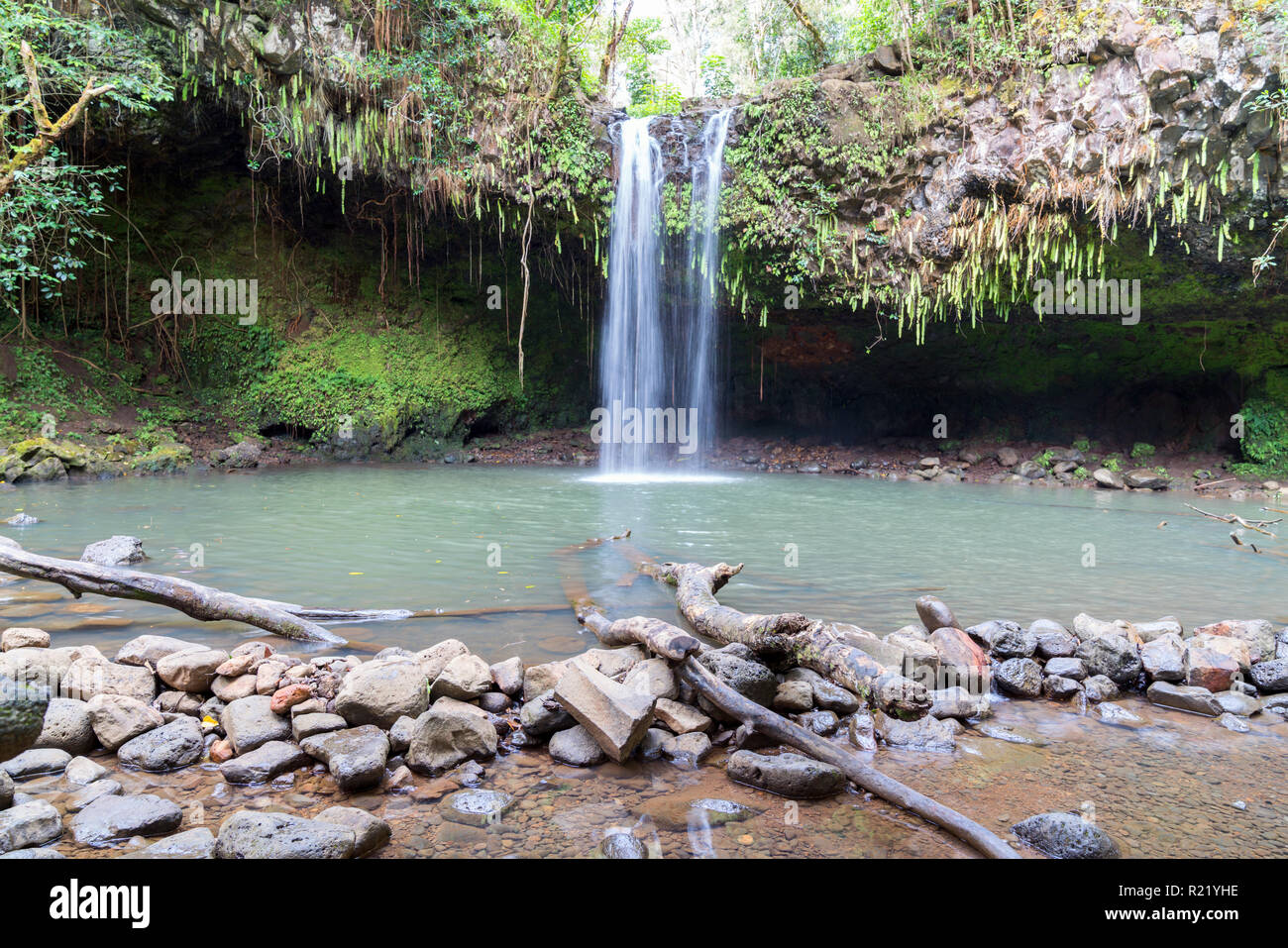 Maui, Hawaii Waterfall - Twin Falls in Motion, tourist stop on the Road ...