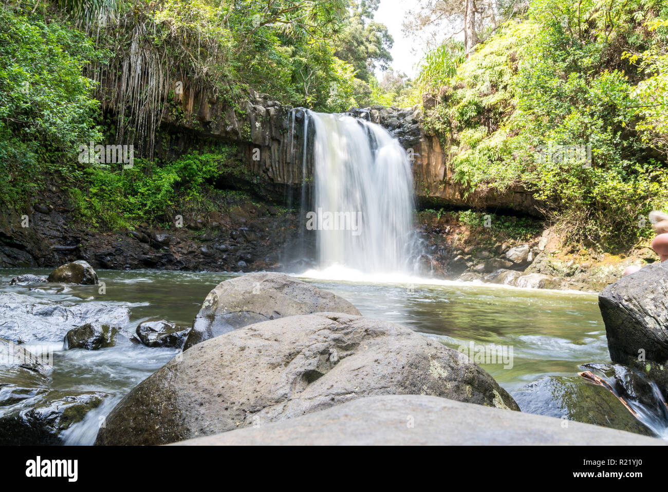Twin Falls in Motion - Waterfalls in Maui, Hawaii Stock Photo - Alamy