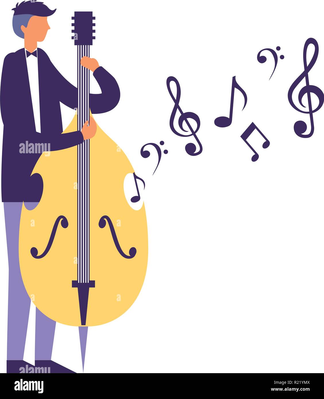 Violoncello player Stock Vector Images - Alamy