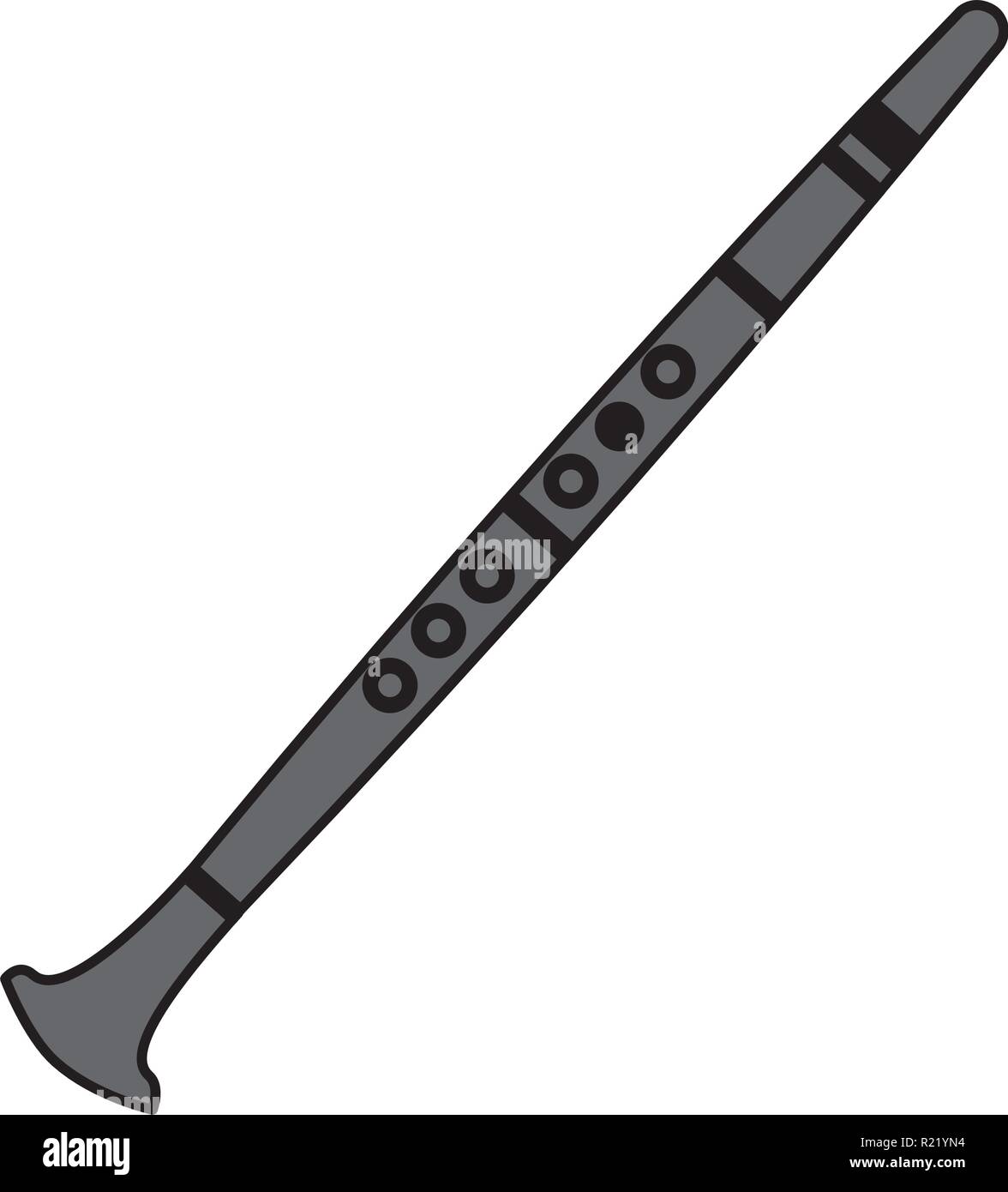 clarinet musical instrument on white background vector illustration ...