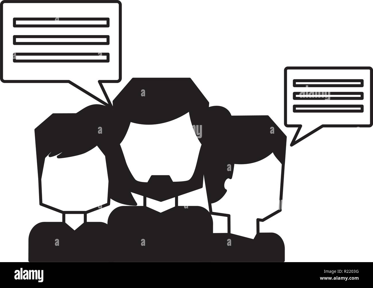 man and women group dialog conversation vector illustration Stock ...