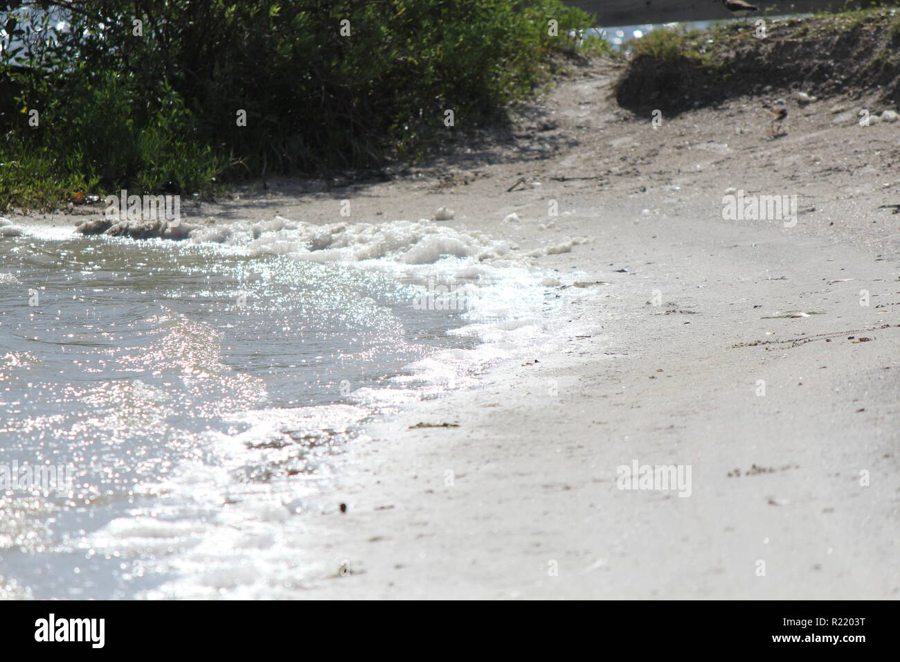 shimmering waves on the beach Stock Photo - Alamy