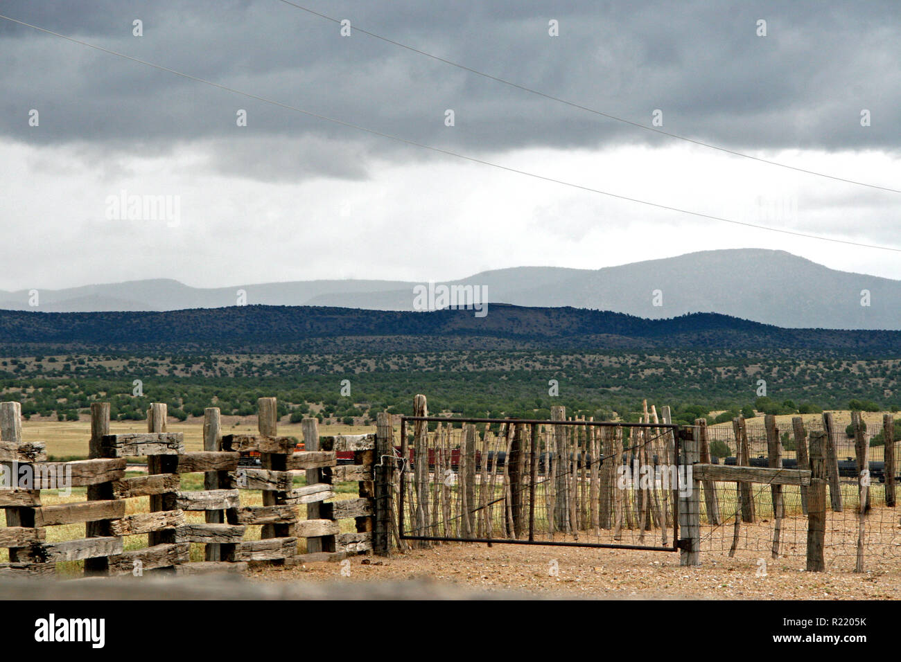 High desert valley rolling hills and mountains Ranch Stock Photo - Alamy