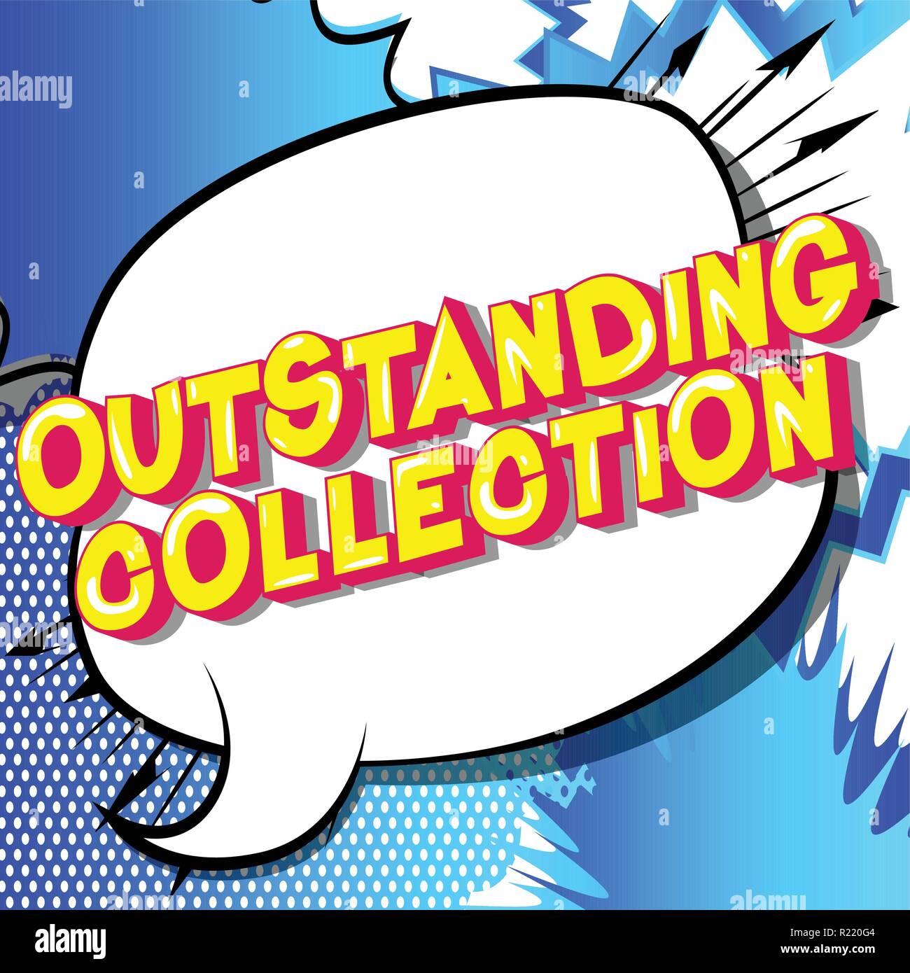 Outstanding Collection - Vector illustrated comic book style phrase on ...